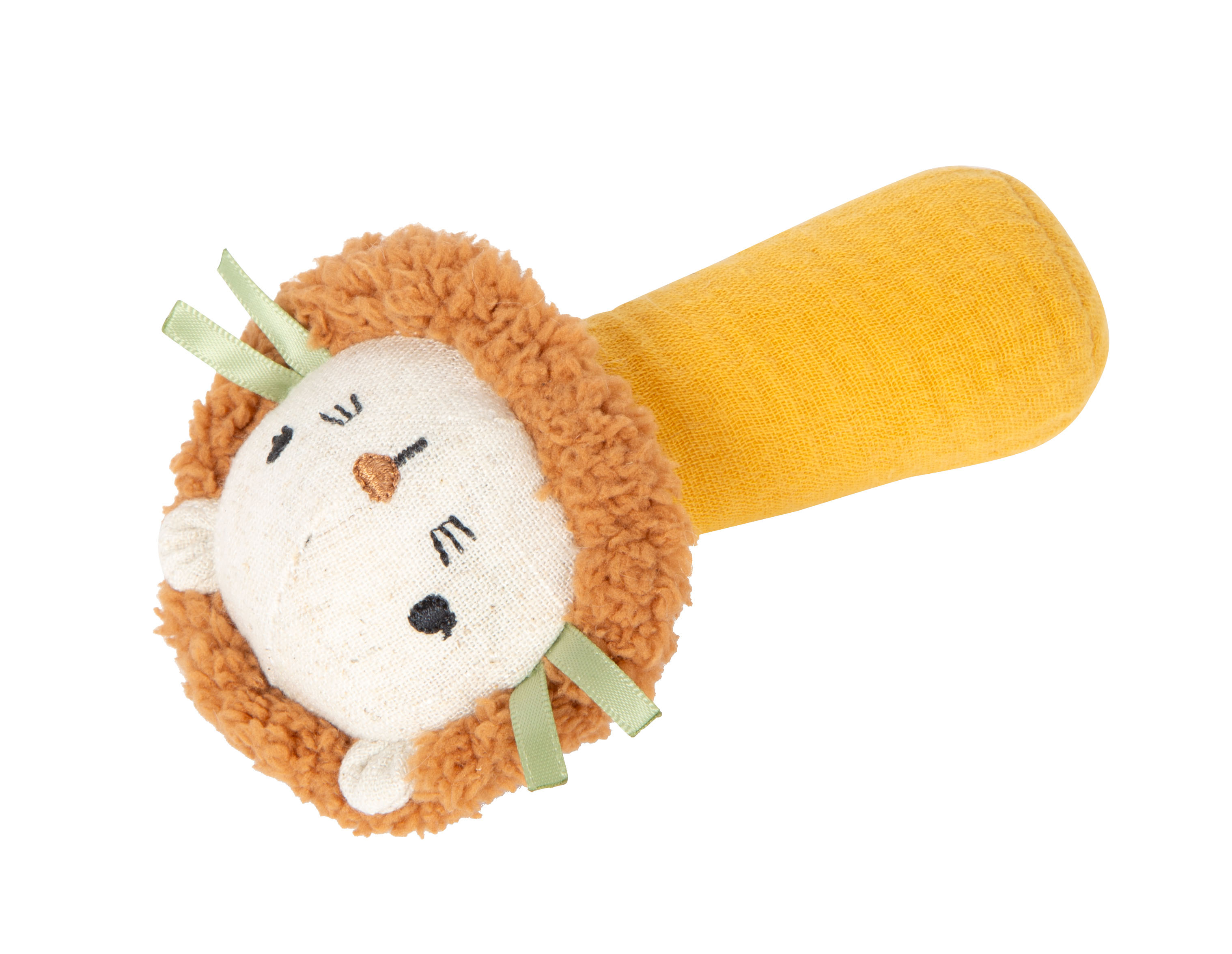 Baby toy grip with small rattle made of fabric "Little Lion"